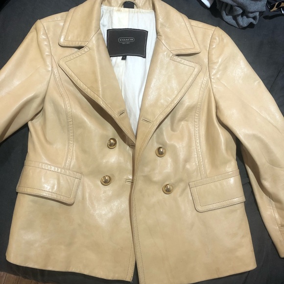 Coach | Jackets & Coats | Vintage Coach Leather Blazer Jacket Coat ...